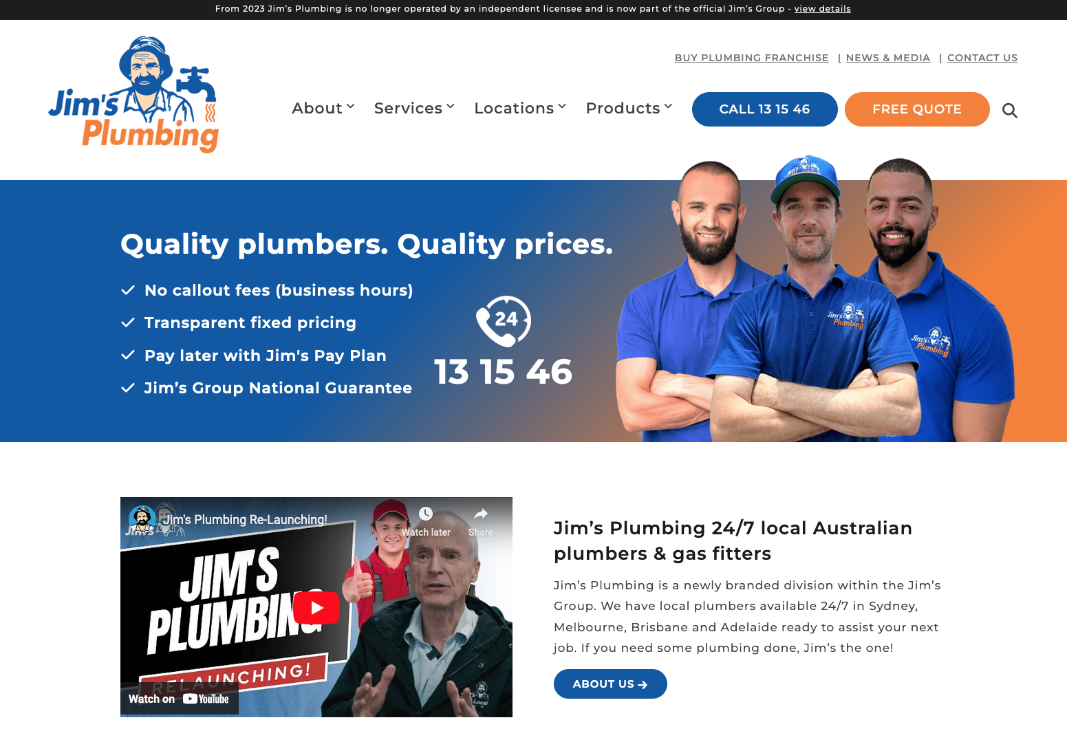 Jim's Plumbing Relaunch 2023
